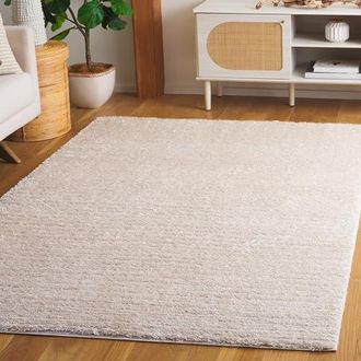 Safavieh Tapis Shag pour Salon, Salle à Manger, Chambre à Coucher - Tahoe Shag Collection, Tapis à Poil Long, Crème, 122 x 183 cm