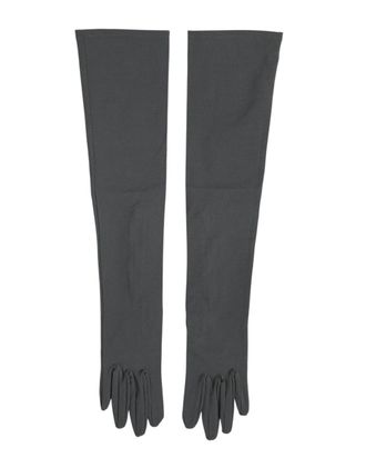 Dolce & Gabbana Dark Gray Viscose Elbow Length Mitten Men Gloves 13+pa+vi
