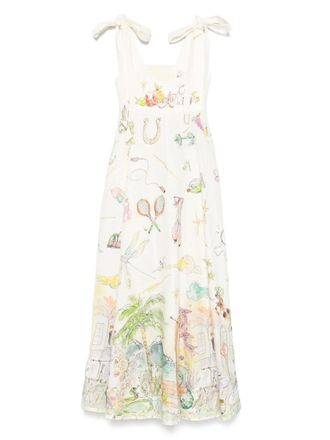 Alemais robe mi-longue à imprimé graphique - Tons neutres