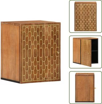 vidaXL The Living Store Bad-Wandschrank 38x33x48 cm Massivholz Mango - Badezimmerm&ouml;bel - Handgefertigter Schrank - Mangoholzschrank - Vintage Stil