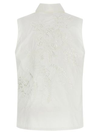 P.A.R.O.S.H. Embroidered Technical Fabric Shirt - White