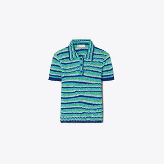 Tory Burch Damen Striped Cotton Polo