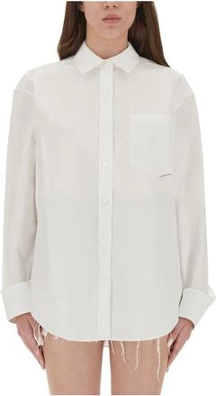 Alexander Wang Femme, Blouses et Chemises, Blanc, Taille: 40 FR Cotton Poplin Oversized Shirt