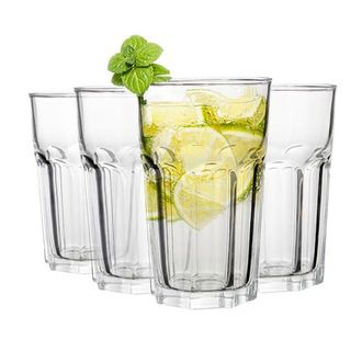 Premier Housewares Luxor Glasbecher, 4er Set, 500ml, KlarGlas
