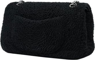 Chanel Sac bandouli&egrave;re Pre-owned &agrave; double rabat en laine - Femme - Pre-owned - Noir - Taille: ONE Size