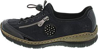 Rieker Damen N3268 Slip On Sneaker, Blau (Schwarz/Pazifik/Baltik/Schwarz 01), 37 EU