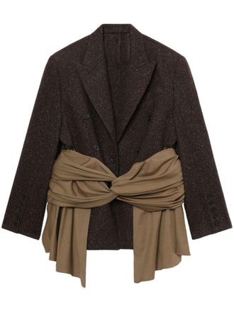 Rokh blazer à taille ceinturée - Marron