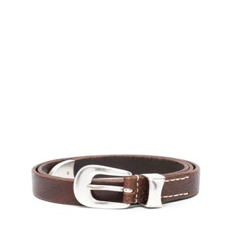 Our Legacy Brauner Lederg&uuml;rtel mit Silberschnalle - - Accessories - Herren - Braun - 100 CM