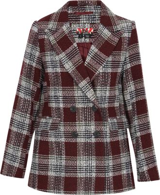 Mymo Blazer Frauen Burgunderrot kariert