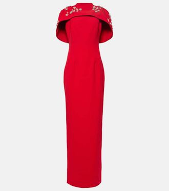 SAFiYAA Robe longue brodée en crêpe