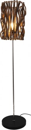Guru Shop Stehlampe/Stehleuchte, in Bali Handgefertigt aus Naturmaterial, Holz, Baumwolle - Modell Liomena, 119x26x26 cm