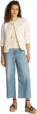 Tommy Hilfiger Damen Steppjacke Down Quilted Collarless mit Knopfleiste, Elfenbein (Ivory Petal), 3XL
