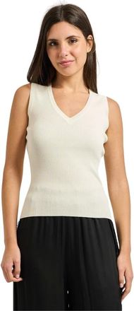 Manila Grace Femme, Pulls, Blanc, Taille: 36 FR Wide Neck Knit Top