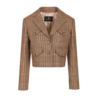 Etro Cropped Wollblazer - - Jackets - Damen - Mehrfarbig - M