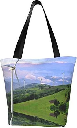 AOOEDM &Eacute;oliennes g&eacute;n&eacute;rant de l&eacute;lectricit&eacute; Sac d&eacute;picerie r&eacute;utilisable Sac &agrave; provisions Sac &agrave; bandouli&egrave;re d&eacute;contract&eacute; Sac &agrave; main pour homme femme Sac de march&eacute;