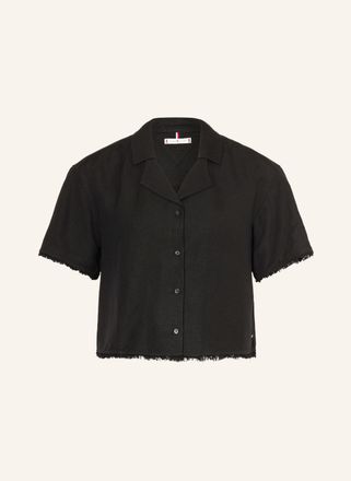 Tommy Hilfiger Blusenshirt Mit Leinen schwarz