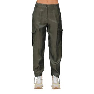 Aspesi Cargo-Hose mit Kordelzug und B&uuml;ndchen - - Trousers - Damen - Gr&uuml;n - S
