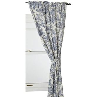 Ellis Curtain Victoria Park Toile 172 x 183 cm zugeschnittenes Paneel mit Raffhaltern, Blau