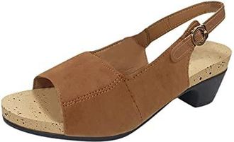 Generic Chaussures d&eacute;t&eacute; confortables ferm&eacute;es pour femme - Talon bloc antid&eacute;rapant - Sangle &agrave; boucle - Chaussures de loisirs l&eacute;g&egrave;res - Chaussures de plage &eacute;l&eacute;g