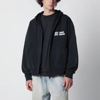 Balenciaga Black washed Masking Tape oversize hoodie