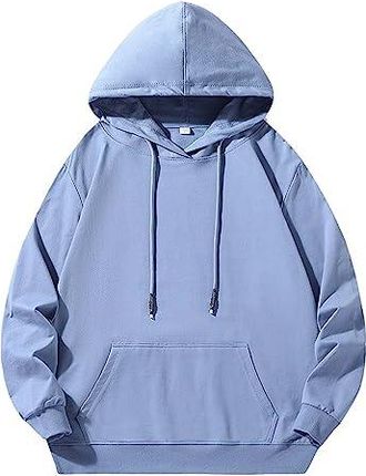 Generic Sweat &agrave; capuche l&eacute;ger &agrave; manches longues pour homme pour le printemps et lautomne pour lext&eacute;rieur, bleu ciel, XXL
