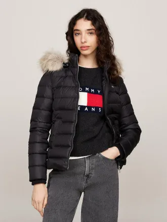 Tommy Jeans Steppjacke TJW BASIC HOODED DOWN JACKET EXT in Gro&szlig;en Gr&ouml;&szlig;en, mit Kapuze