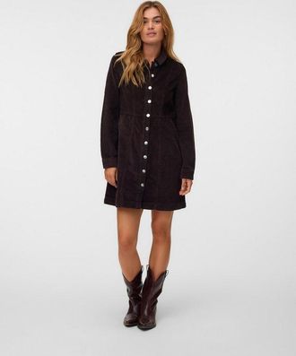 Vero Moda Cordkleid VMDAISY LS SHORT CORD DRESS NOOS Baumwolle, Cord