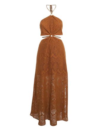 SIMKHAI robe longue en crochet - Marron
