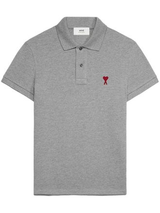 Ami Poloshirt mit Logo-Stickerei - Grau