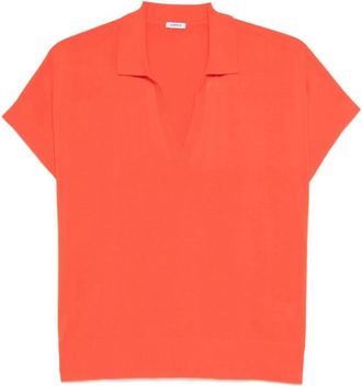 Aspesi Femme, Tops, Orange, Taille: 42 FR Polo en maille &agrave; col contrastant