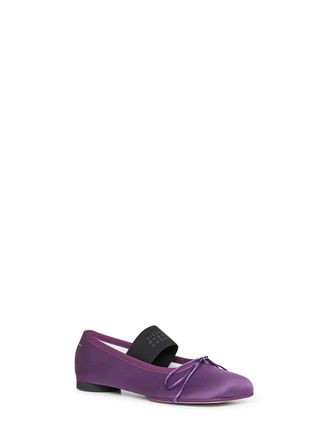 Maison Margiela Womens Ballet Flats Purple Satin Polyester Ballerina Shoes