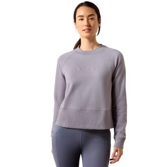 Ariat Womens Martine Sweatshirt Long Sleeve in Quicksilver, Size X-Large, by Ariat