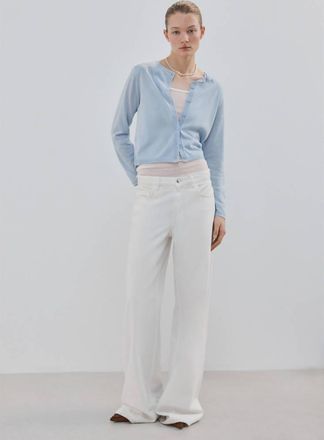 Mango Cardigan droit maille fine bleu ciel - Femme - XS - MANGO