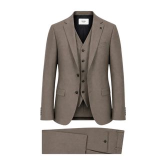 Digel Brauner Anzug mit Weste im gleichen Stoff - - Suits - Herren - Braun - M