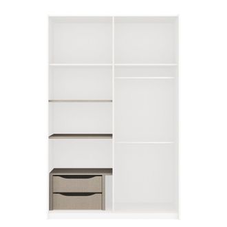 KIYDOO home24 Zubehörpaket Schwebetürenschrank 136cm Beige Comfort Spanplatte, bedruckt & lackiert