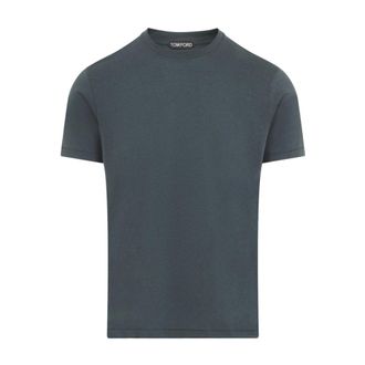 Tom Ford Lyocell Baumwolle Rundhals T-Shirt - - Tops - Herren - Gr&uuml;n - XL