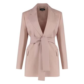 Max Mara Teso Blazer mit G&uuml;rtel in der Taille - - Jackets - Damen - Rosa - M