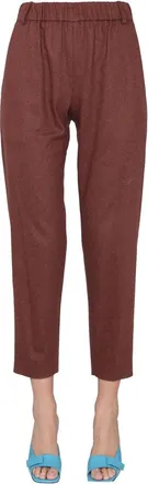 Alysi Virgin Wool Blend Trousers - Brown