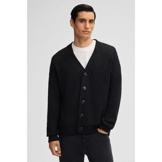 Strellson Homme, Pulls, Noir, Taille: XL Cardigan en Tricot D&eacute;coratif