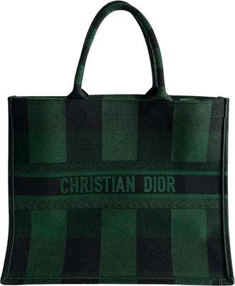 Dior Crossbody Bags - Dior Book Tote Large Check Leaf green / black / ve - Gr. unisize - in Grün - für Damen