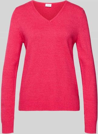 Vila Regular Fit Longsleeve aus Viskose in Strick-Optik Modell Viril