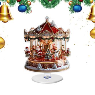 Generic 2D Acryl Weihnachtsdekoration f&uuml;r Schreibtisch - saisonale Dekoration Weihnachtsbaum Riesenrad Schild, Tischdekoration f&uuml;r Zuhause, TV Wohnzimmer