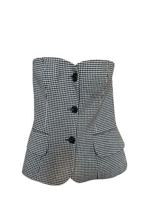 Ralph Lauren Purple Label Houndstooth Bustier Top Size XS