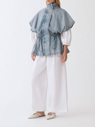 Fabiana Filippi Jeansjacke mit kurzem &Auml;rmel, l&auml;ssiger Schnitt