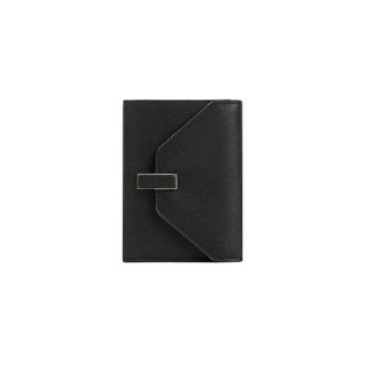 Valextra Portemonnaie - Compact Black Calf Leather Iside Wallet - Gr. unisize - in Schwarz - f&uuml;r Damen