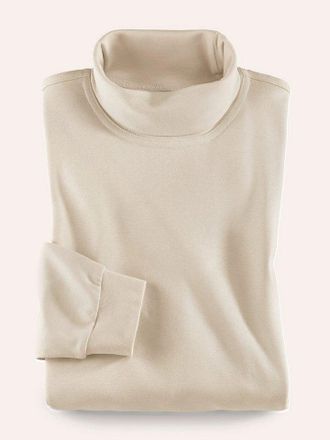 Walbusch Langarmshirt Herren Rollkragen-Shirt Langarmshirt supergek&auml;mmte Baumwolle Enzymgewaschen, feine Rippenstruktur, formstabil, pflegeleicht