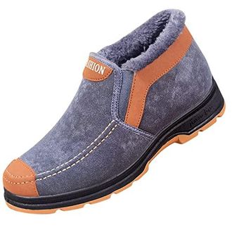 Generic Bottines dhiver thermiques doubl&eacute;es de fourrure pour homme - L&eacute;g&egrave;res et antid&eacute;rapantes - En coton - Pour le travail, la marche, les papas - Pour lext&eacute;