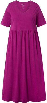 Ulla Popken Maxikleid Maxikleid A-Linie Jersey V-Ausschnitt Halbarm