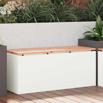 vidaXL vidaXL Banc de jardin Blanc 100 x 40 x 43 cm Acier