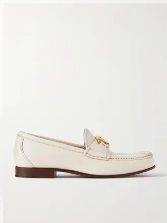 Valentino Garavani Mocassins En Cuir &Agrave; Ornements Vlogo Signature - Ivoire